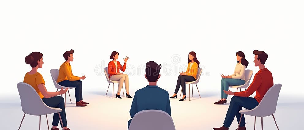 Visualizing Group Support a Flat Design Stock Illustration of an ...
