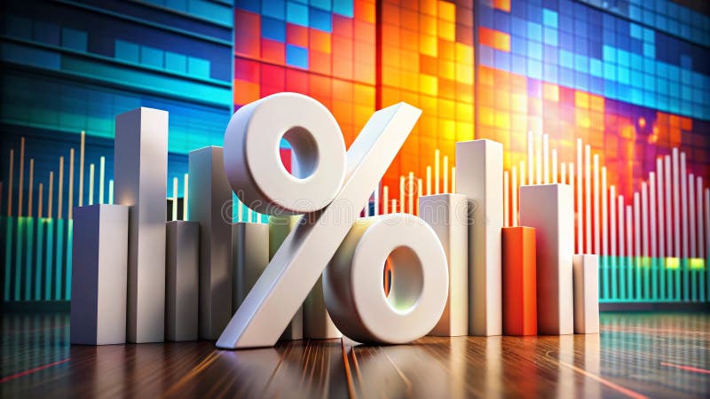 Visualizing Growth Potential a Bold Percentage Symbol on a Dynamic ...