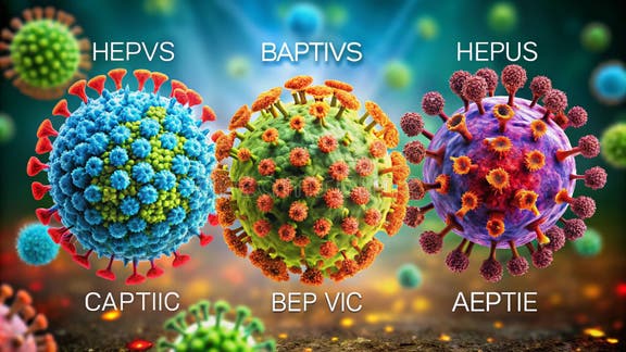 Visualizing Hepatitis Viruses a Comparative Micrograph of Types a B C D ...