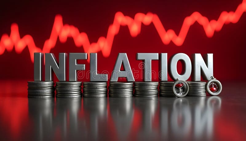 Visualizing Inflation and Economic Decline: Stacks of Silver Coins Form ...