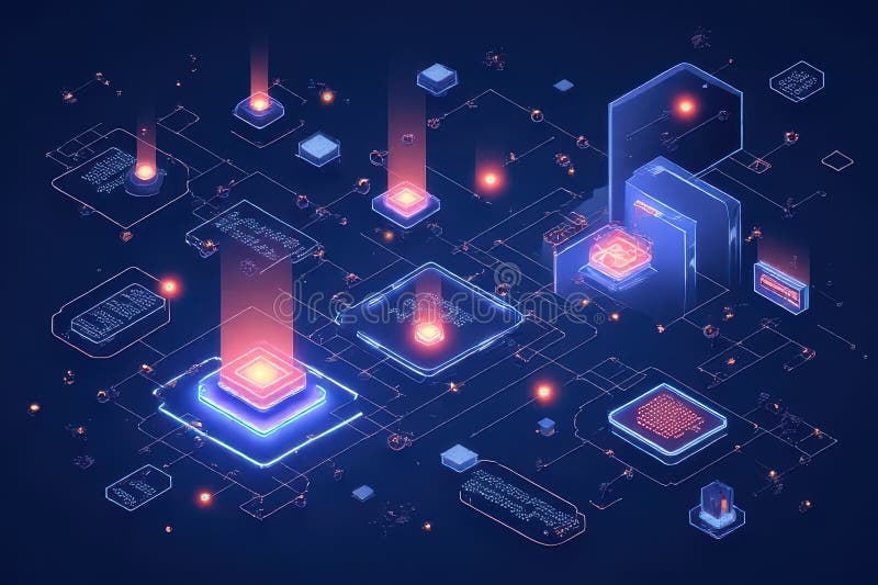 Visualizing the Internet S Building Blocks Stock Illustration ...