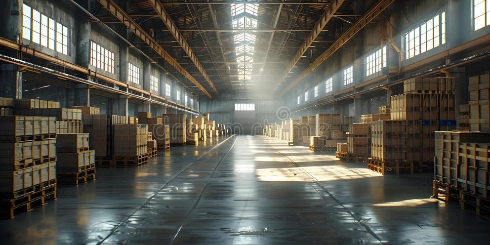 Visualizing Inventory with a Warehouse Interior Setting. Concept ...