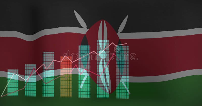 Visualizing Kenyan Flag Backdrop with Bar Charts and Line Graphs Around ...