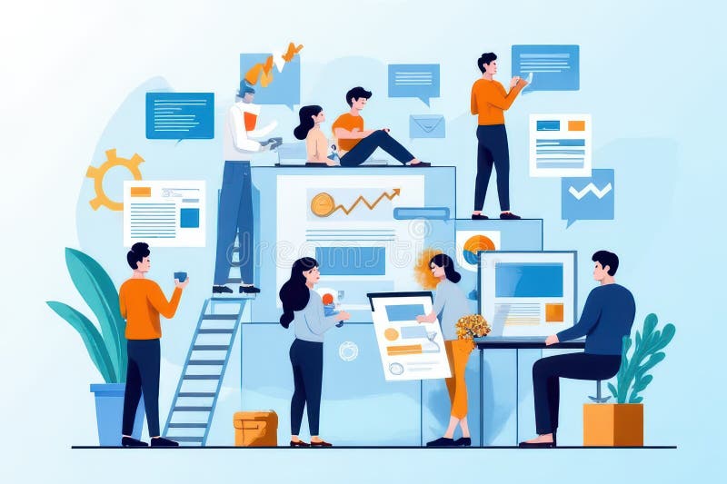 Visualizing Lead Nurturing by Creative Illustration Stock Illustration ...