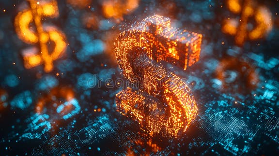 Visualizing Market Collapse with Digital Currency Symbols Stock ...