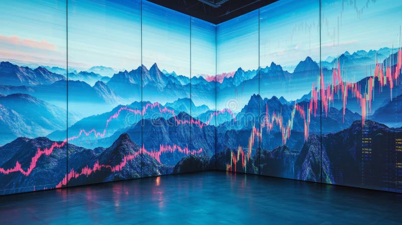 Visualizing Market Trends a Stock Market Graph Overlaid on a Majestic ...