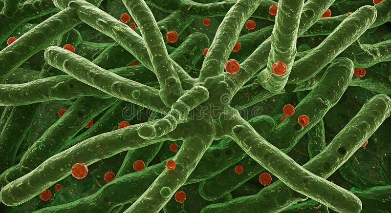 Visualizing Microscopic Rod-shaped Bacteria with Spheres Stock ...
