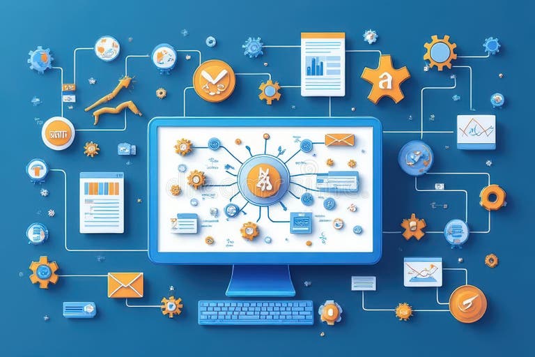 Visualizing Modern Marketing Methods Stock Illustration - Illustration ...