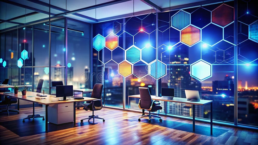 Visualizing Nighttime Business Data a Hexagonal Dashboard with Blurred ...