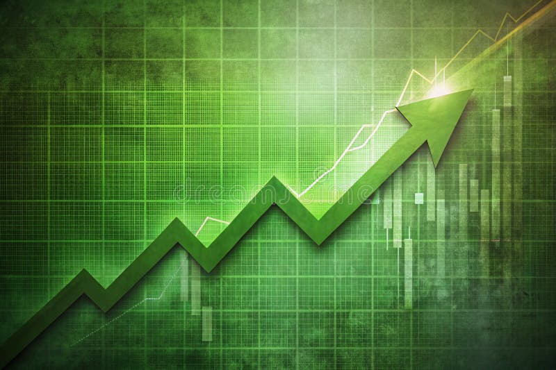 Visualizing Positive Growth a Double Exposure Image of an Upward Green ...