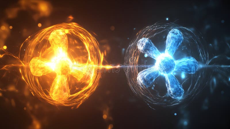 Visualizing Nuclear Fusion and Fission Explosive Atomic Energy Transformation Stock Illustration ...