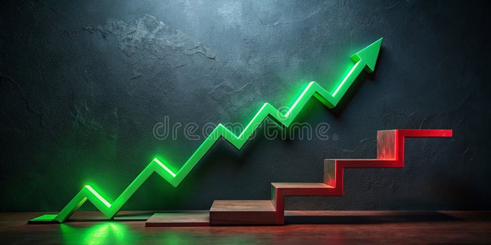 Visualizing Progress and Decline a LowLight Stock Photo Featuring a ...