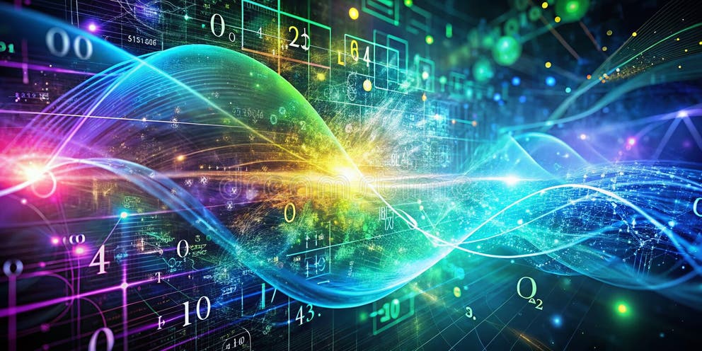 Visualizing Quantum Algorithms a Double Exposure Depicting Data Fields ...