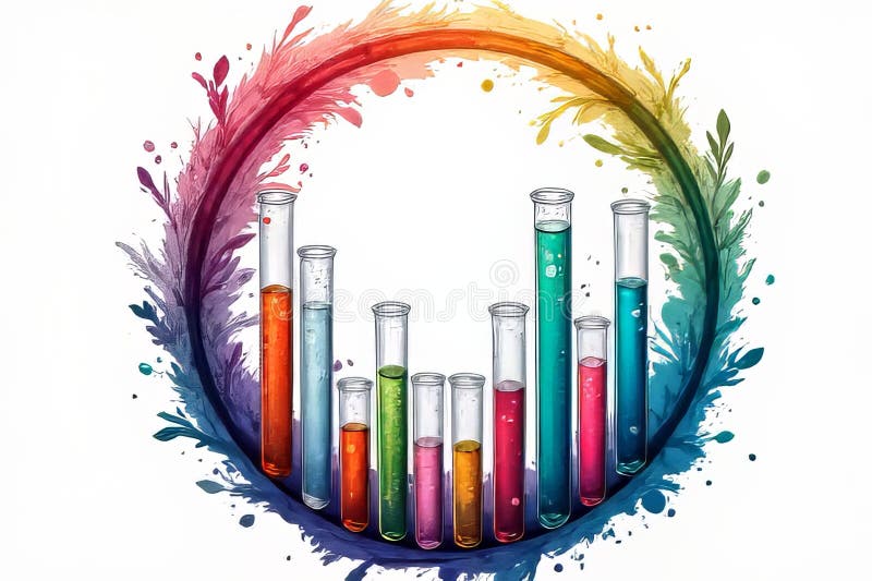 Visualizing Scientific Progress Colorful Test Tubes Illustrate Growth ...