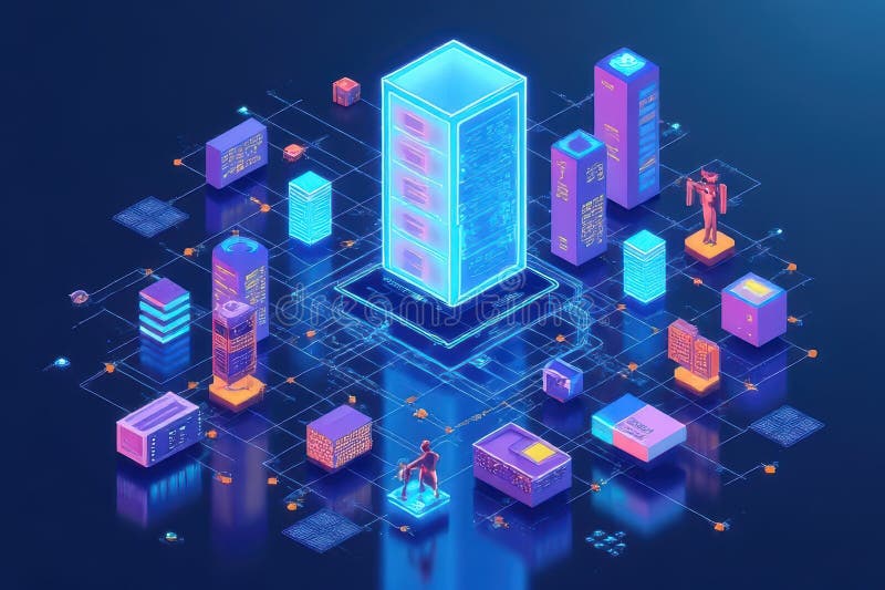 Visualizing Server Administration and Hosting Stock Illustration ...