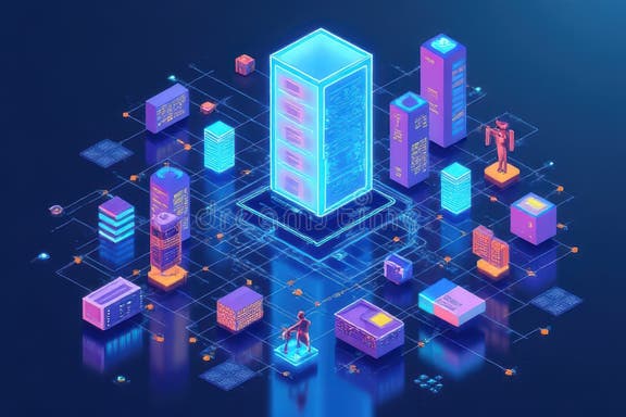 Visualizing Server Administration and Hosting Stock Illustration ...