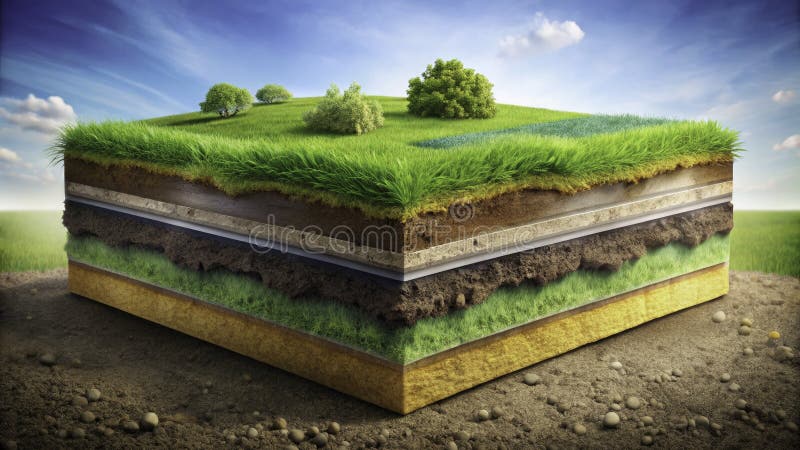 Visualizing Soil Layers an Isometric CrossSection Diagram of Soil ...