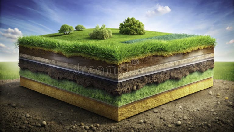 Visualizing Soil Layers an Isometric CrossSection Diagram of Soil ...