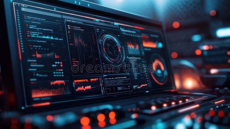 Visualizing Sound, Laptop Monitor Displays Intricate Audio Waveforms ...