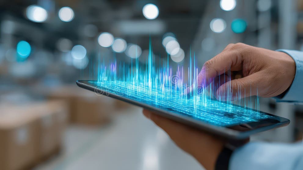 Visualizing Sound, a Person Holding Tablet Displaying Vibrant Sound ...