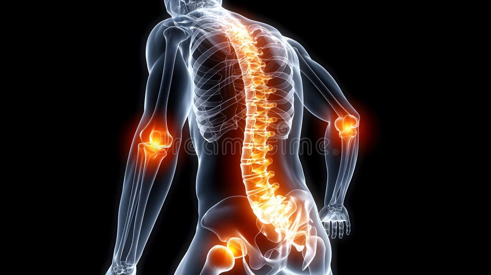 Visualizing Spinal Pain and Inflammation Stock Illustration ...