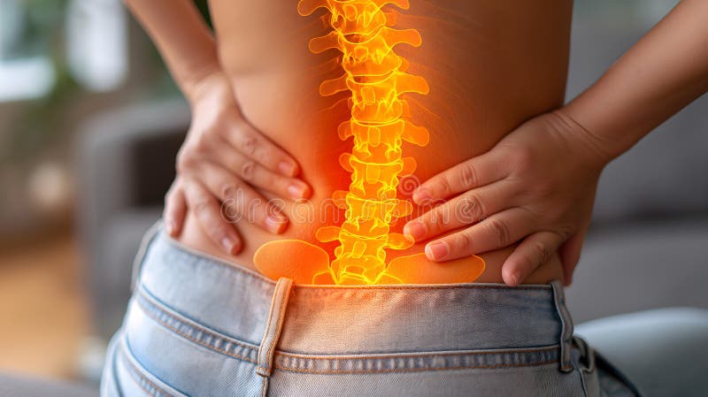 Visualizing Spinal Pain and Inflammation Stock Illustration ...