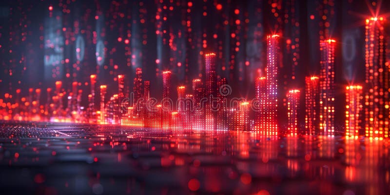 Visualizing Stock Market Trends with Glowing Graphs. Concept Financial ...