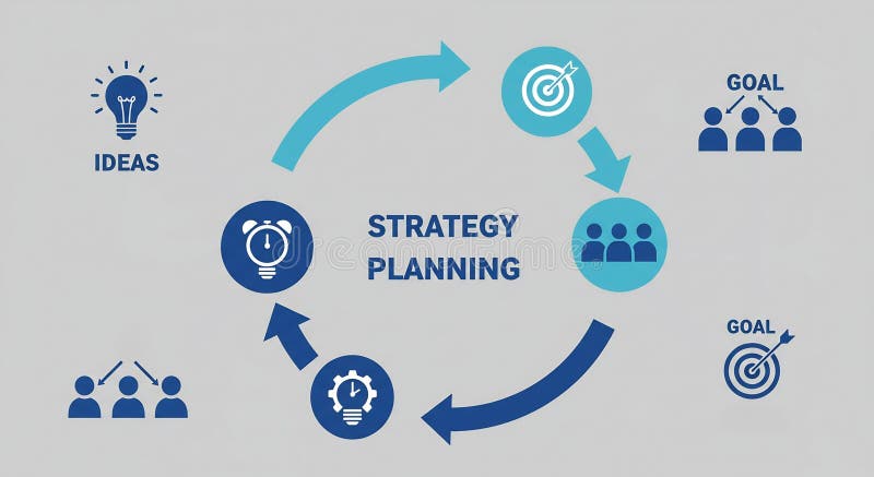 Visualizing Strategy Planning Cycle with Ideas and Goals Stock ...