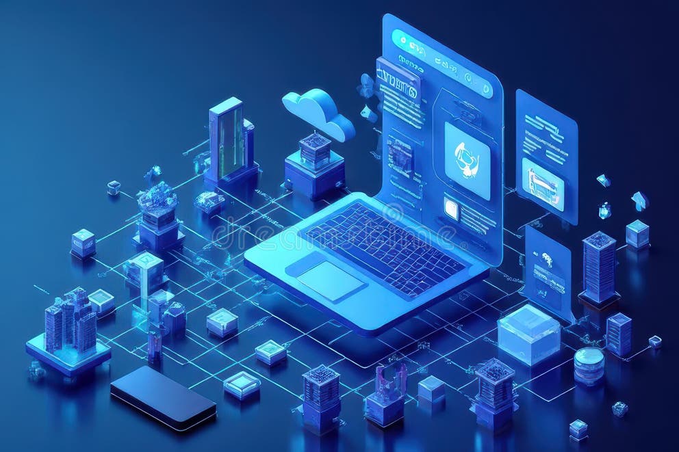 Visualizing Streaming Platforms in Media Hosting Stock Illustration ...