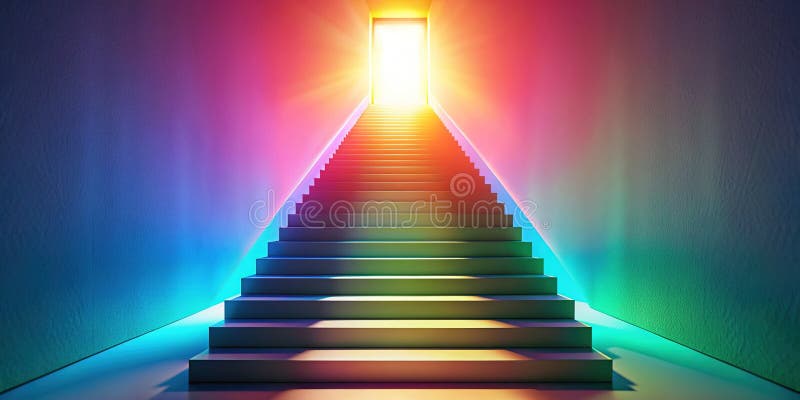 Visualizing Success a Colorful Abstract Stairway To Achievement ...