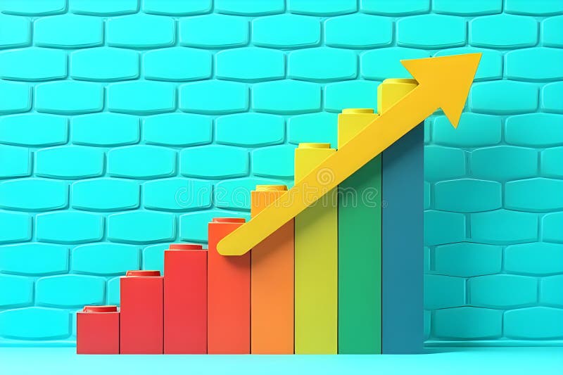 Visualizing Success a Colorful Growth Chart with an Ascending Arrow on ...
