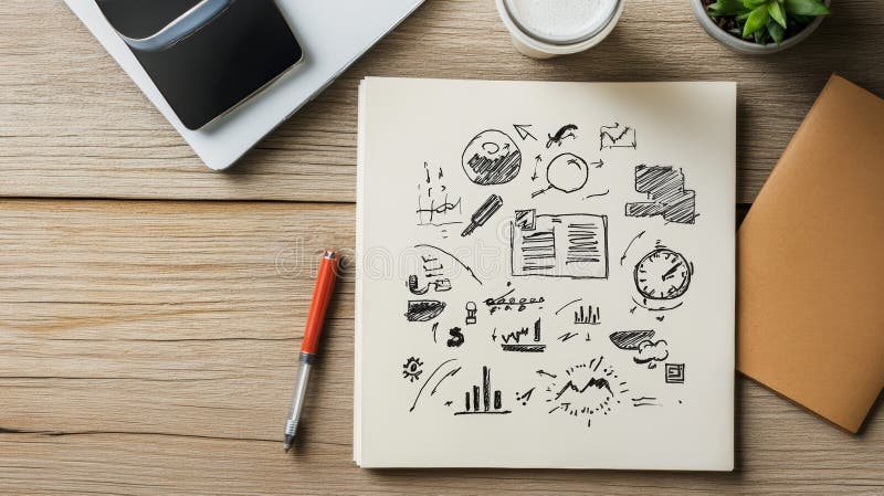 Visualizing Success, Handdrawn Business Plan Sketches Out Growth ...