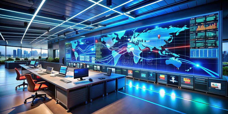 Visualizing Supply Chain Efficiency a Control Rooms Long Exposure View ...