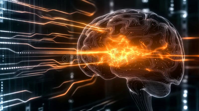 Visualizing Thoughts As Glowing Neural Pathways in a Futuristic Science ...