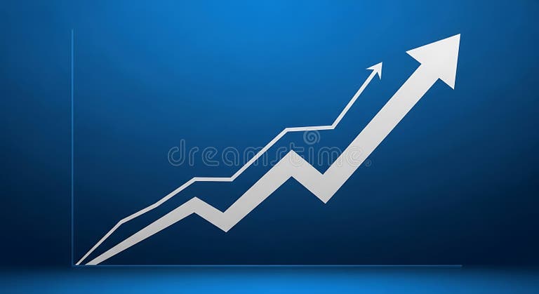 Visualizing Upward Trends and Growth Trajectories on a Blue Background ...