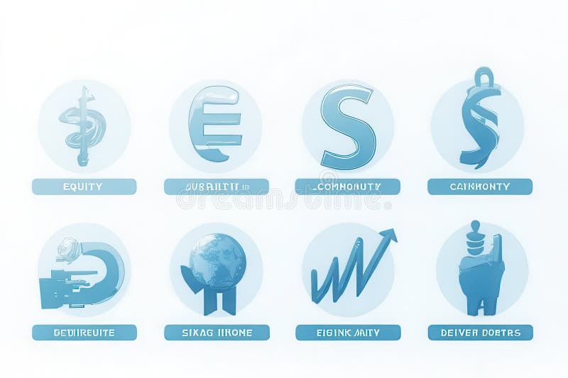 Visualizing Various Finance Sectors Stock Illustration - Illustration ...