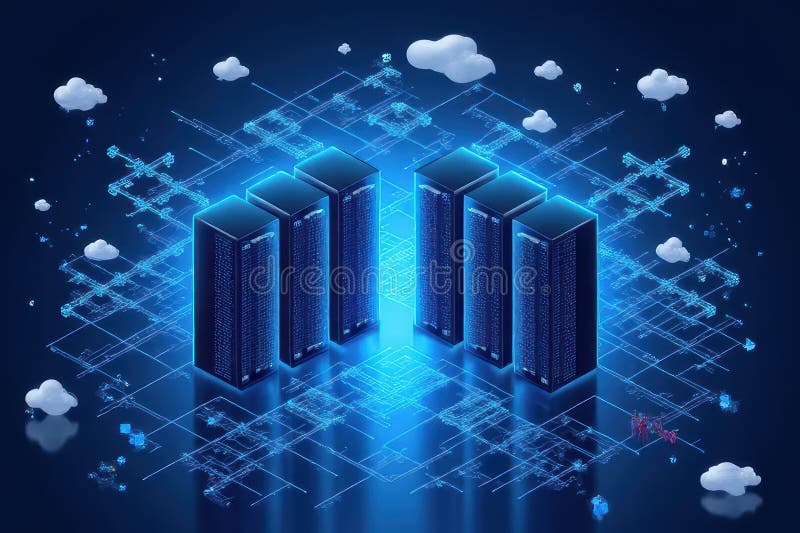 Visualizing Vps Hosting Infrastructure And Data Center Management Stock