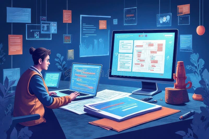 Visualizing Web Creation Stages Stock Illustration - Illustration of ...