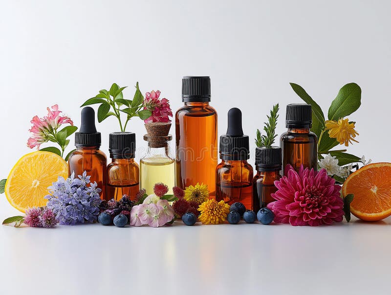 A Visually Appealing Arrangement of Aromatherapy Oils Displayed ...