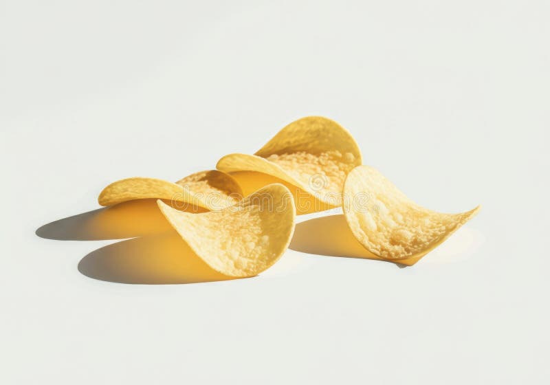 Crispy Potato Chips Arranged Artistically Light Background Stock Photos ...