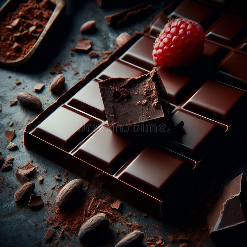 A Visually Appealing Arrangement of Dark Chocolate Squares with a ...