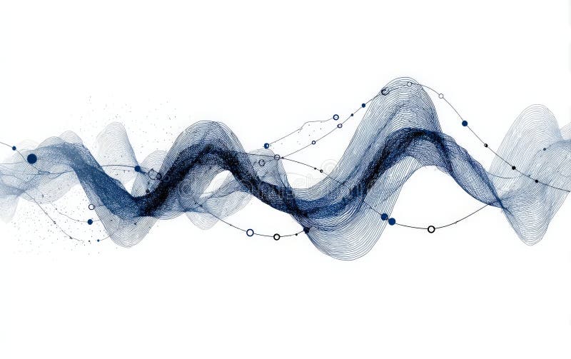 A Visually Appealing Blue Wave Pattern Adorned with Dots on a White ...
