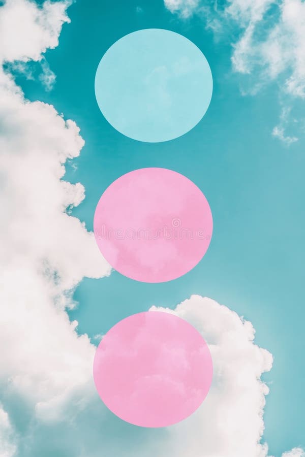 A Visually Appealing Collage with a Turquoise Sky, Pink Clouds, and ...