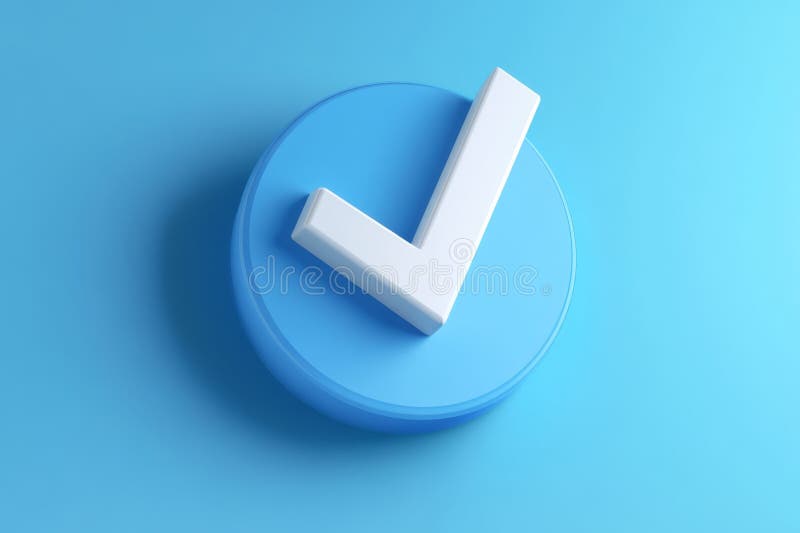 A Visually Appealing 3D Blue Checkmark Icon is Prominently Displayed on ...