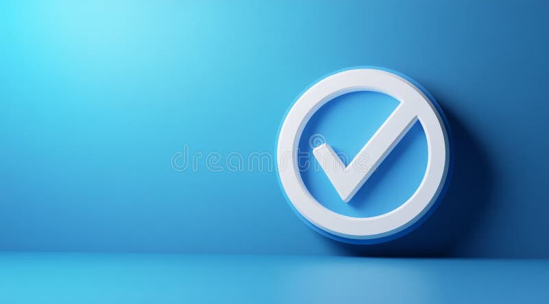 A Visually Appealing 3D Check Mark Icon Prominently Displayed on a ...