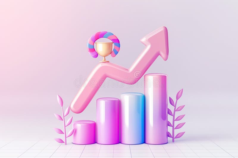 Visually Appealing 3D Growth Chart Featuring a Playful Character ...