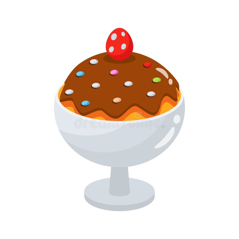 A Visually Appealing 3d Style Icon Depicting Sundae Serving Stock ...