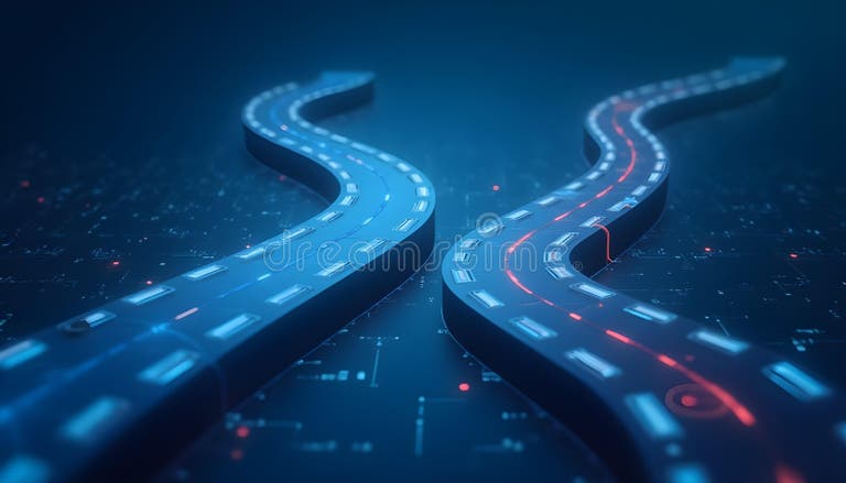 A Visually Appealing Digital Interface Showing Two Distinct Pathways ...