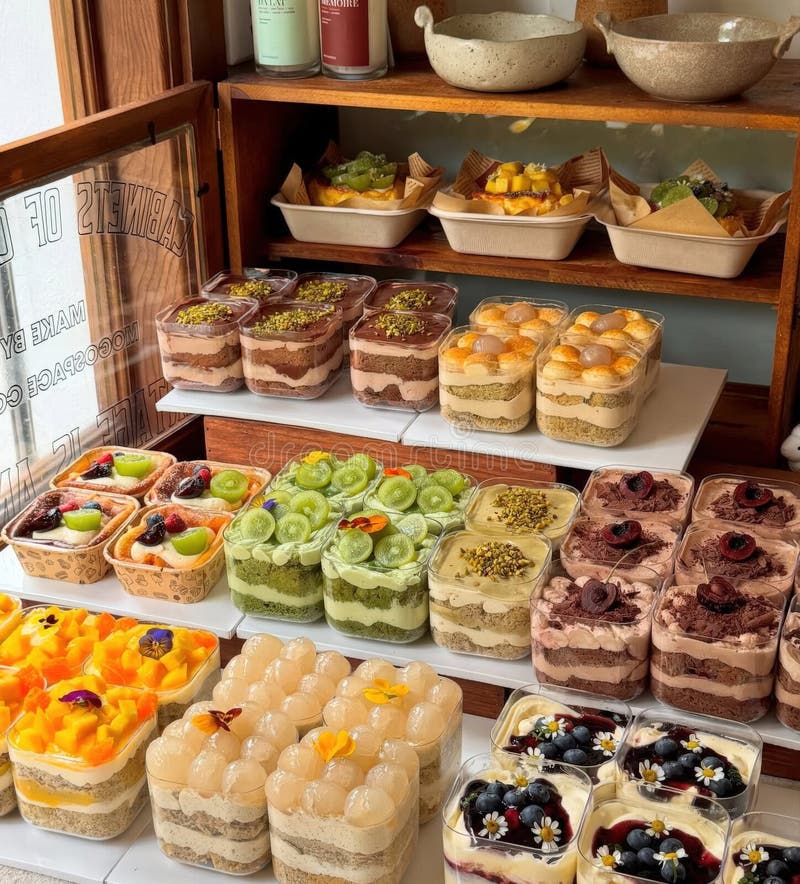 Various Mini Tiramisu Desserts Stock Illustrations – 1 Various Mini ...