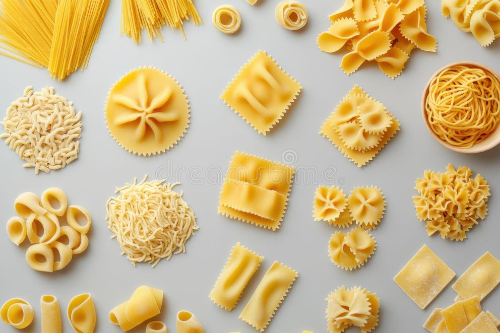 Visually Appealing Display of Various Shapes and Sizes of Italian Pasta ...